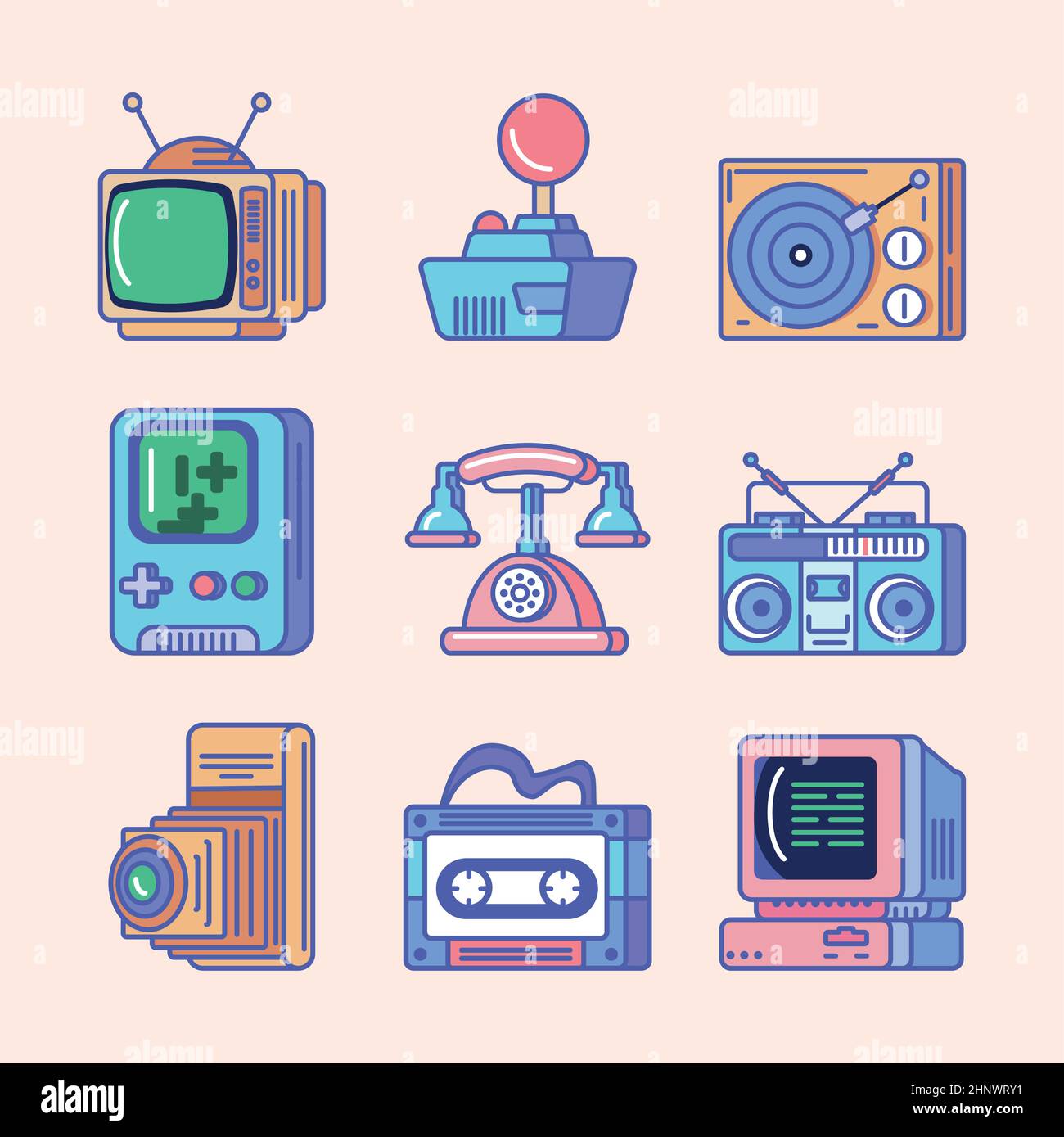 retro tech devices Stock Vector Image & Art - Alamy