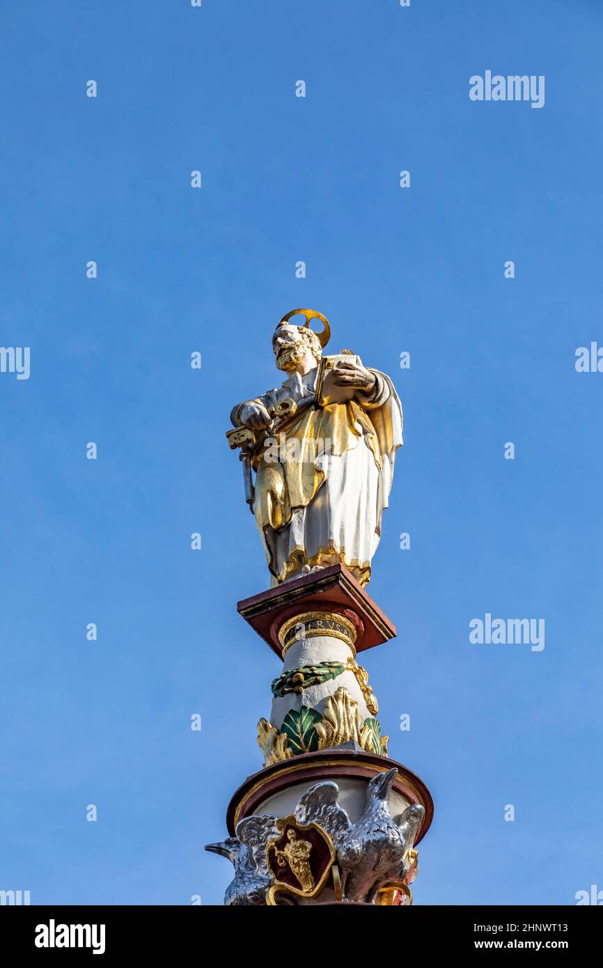 Trier, Germany - November 7, 2020: medieval Market cross on central ...
