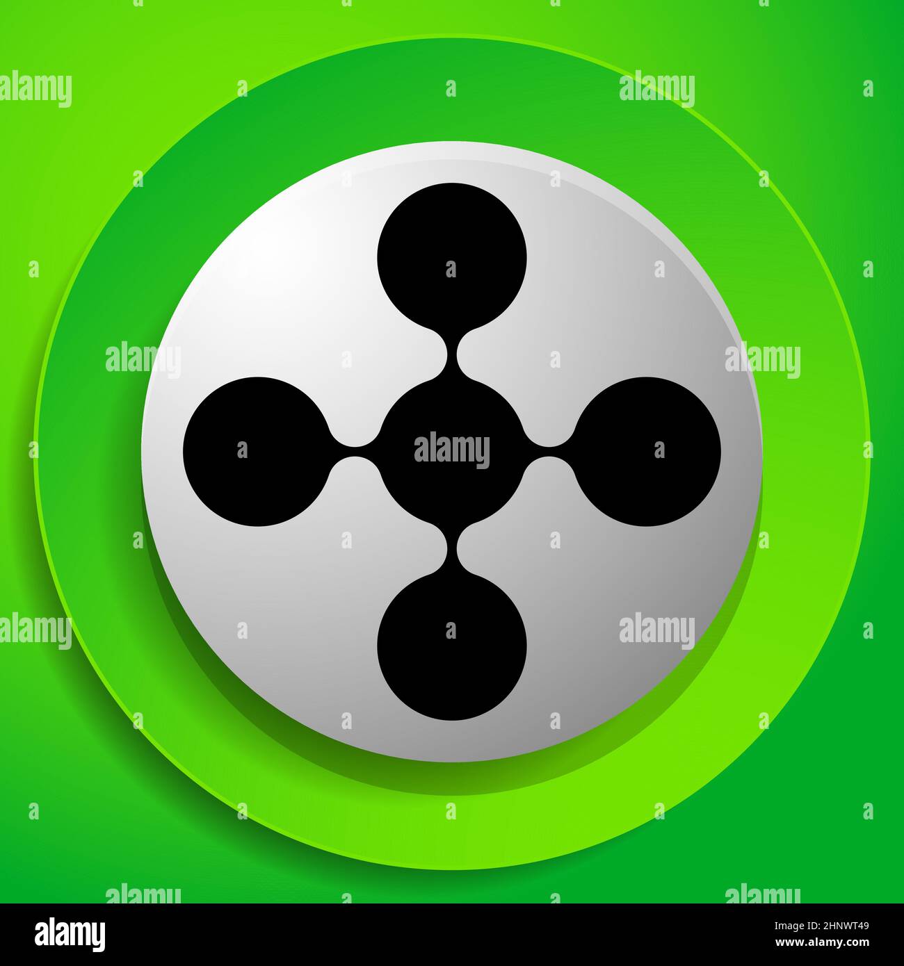 Connected circles, nodes as technology, tech, electronics and ...