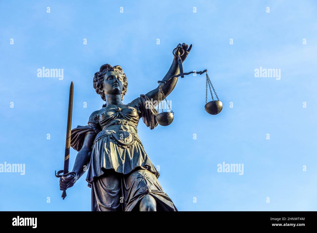 statue of lady justice at the roemer in Frankfurt, Germany Stock Photo ...