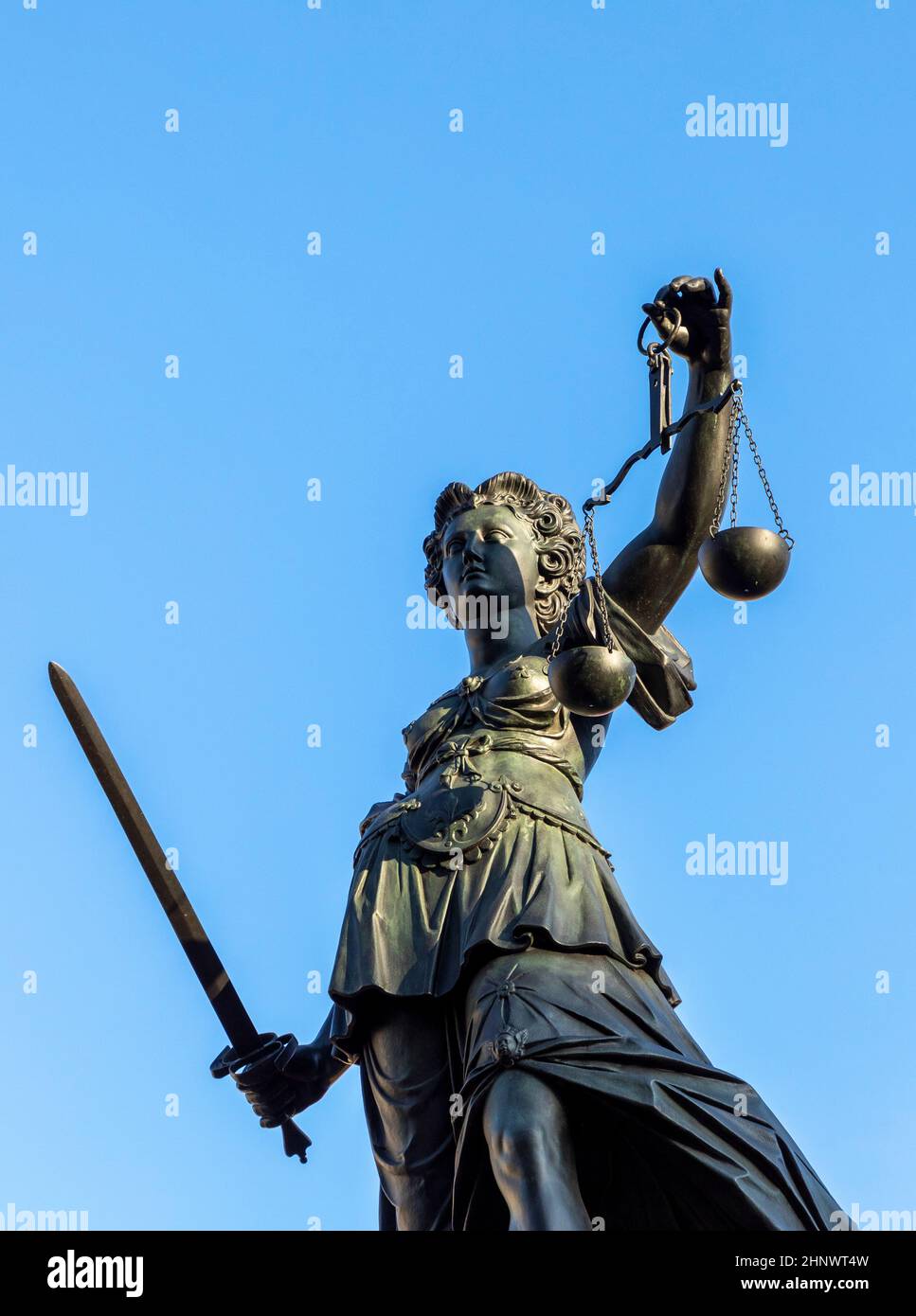 statue of lady justice at the roemer in Frankfurt, Germany Stock Photo ...