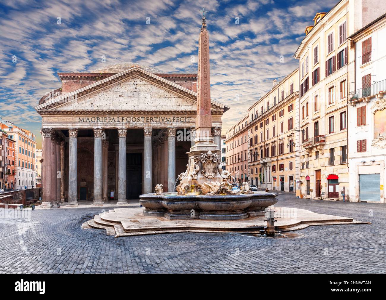 View on the Pantheon and the Fountain in Rotonda Square, Rome, Italy ...
