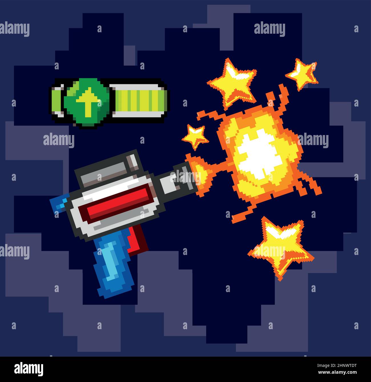 pixelated weapon shooting Stock Vector Image & Art - Alamy