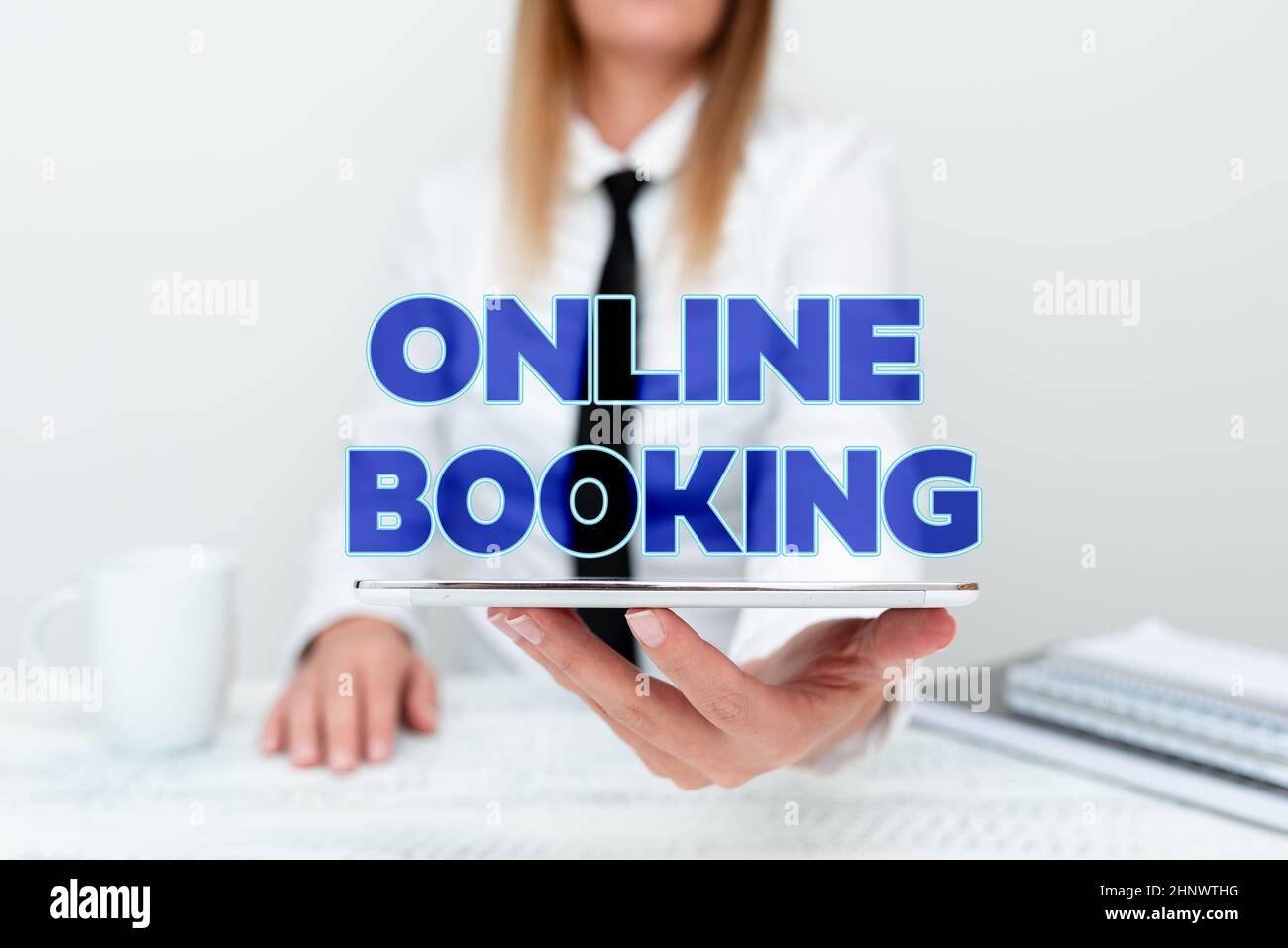 Text caption presenting Online Booking, Conceptual photo Reservation ...