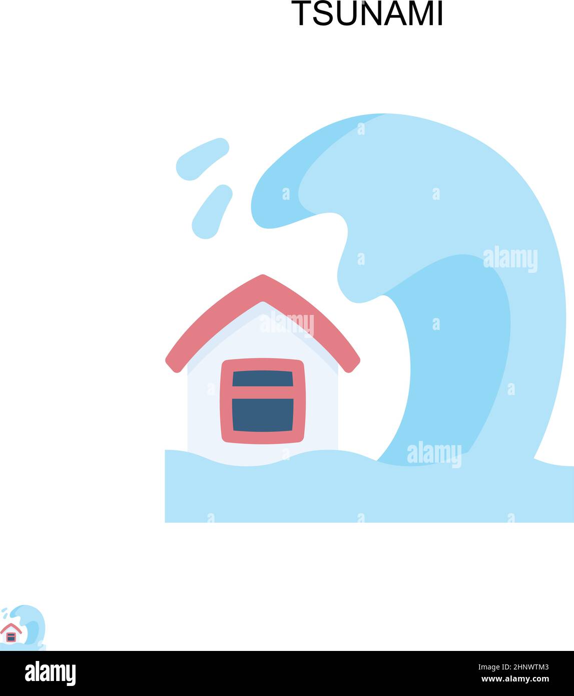 Tsunami Simple vector icon. Illustration symbol design template for web ...