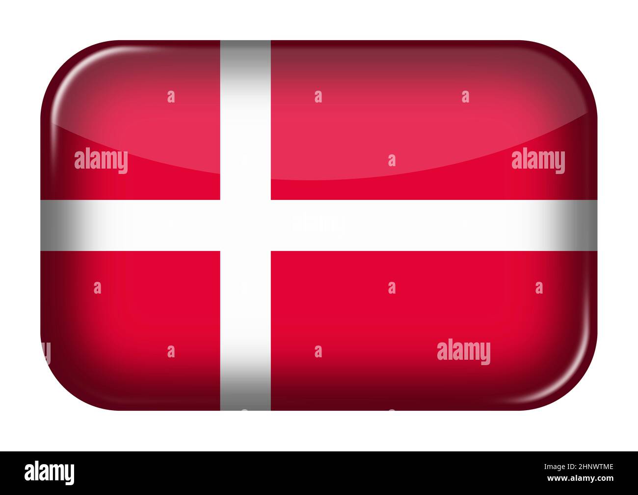 A Denmark web icon rectangle button with clipping path 3d illustration ...