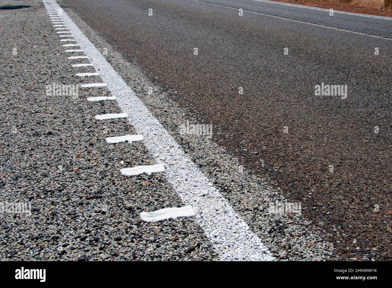 Rumble Strips on the Highway Stock Photo - Alamy