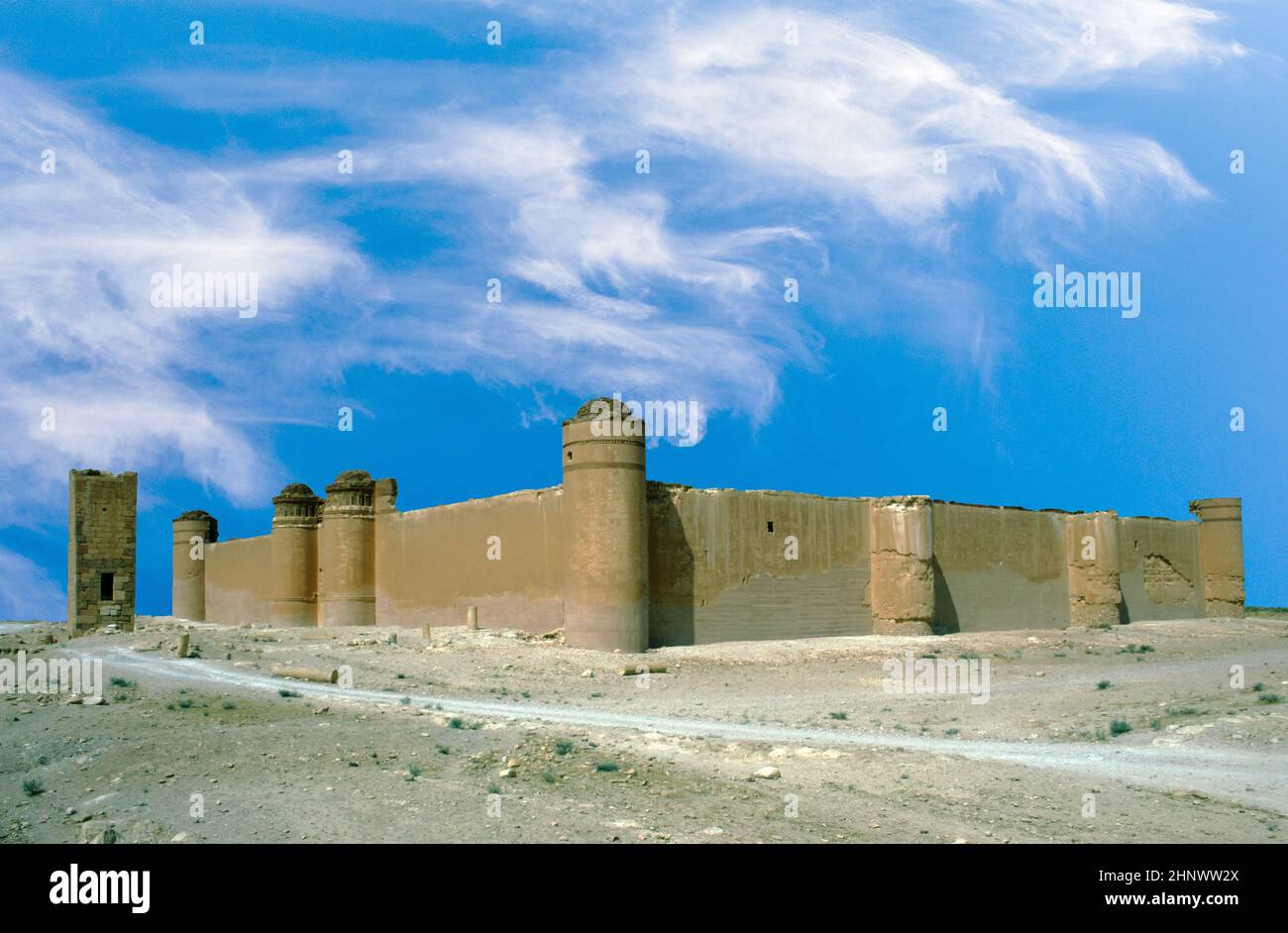 Qasr al-Hayr al-Sharqi castle in the syrian desert in AlSukhnah, Syria ...