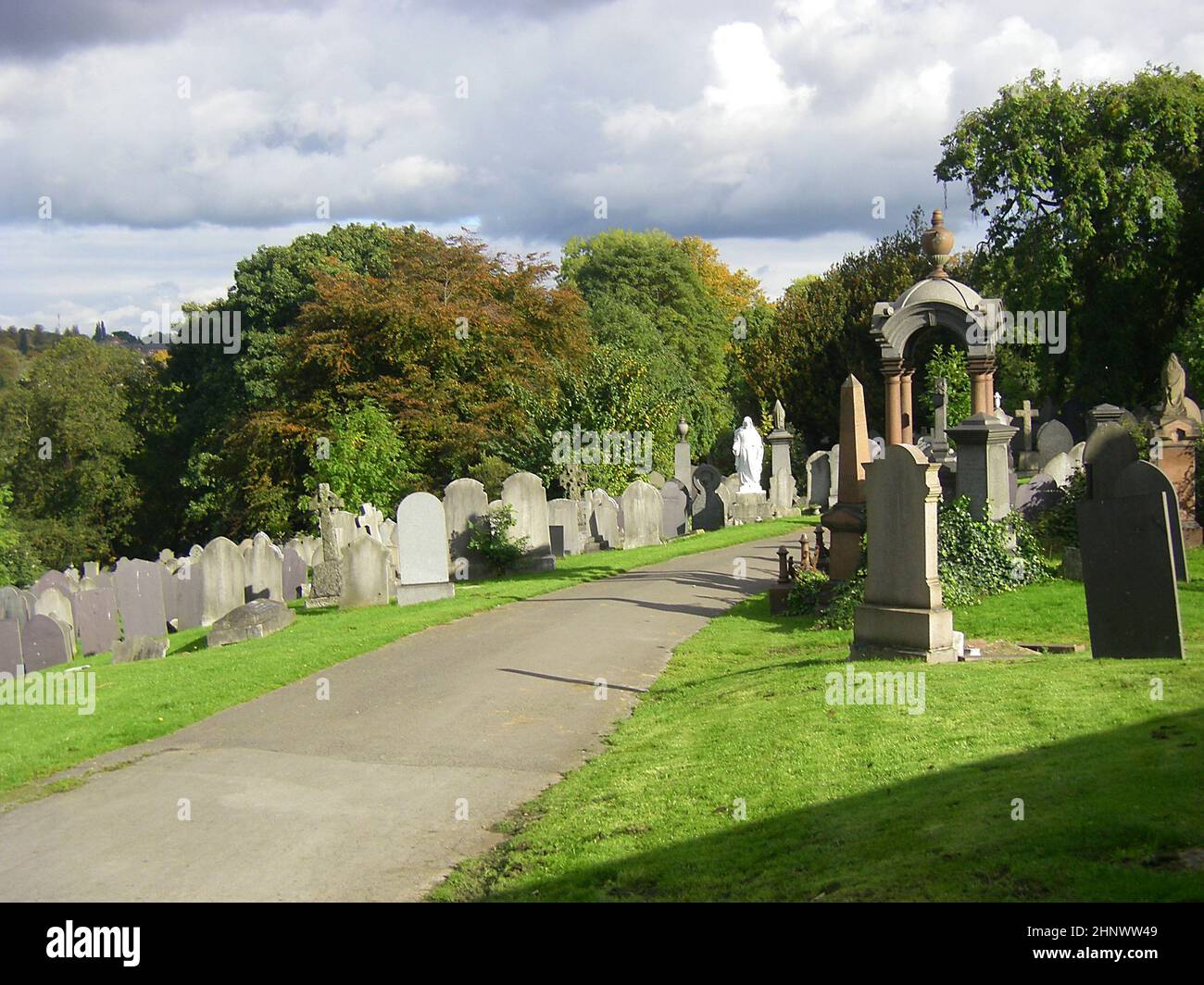 old graves at the famous general cemetery in Nottingham. The cemetery ...
