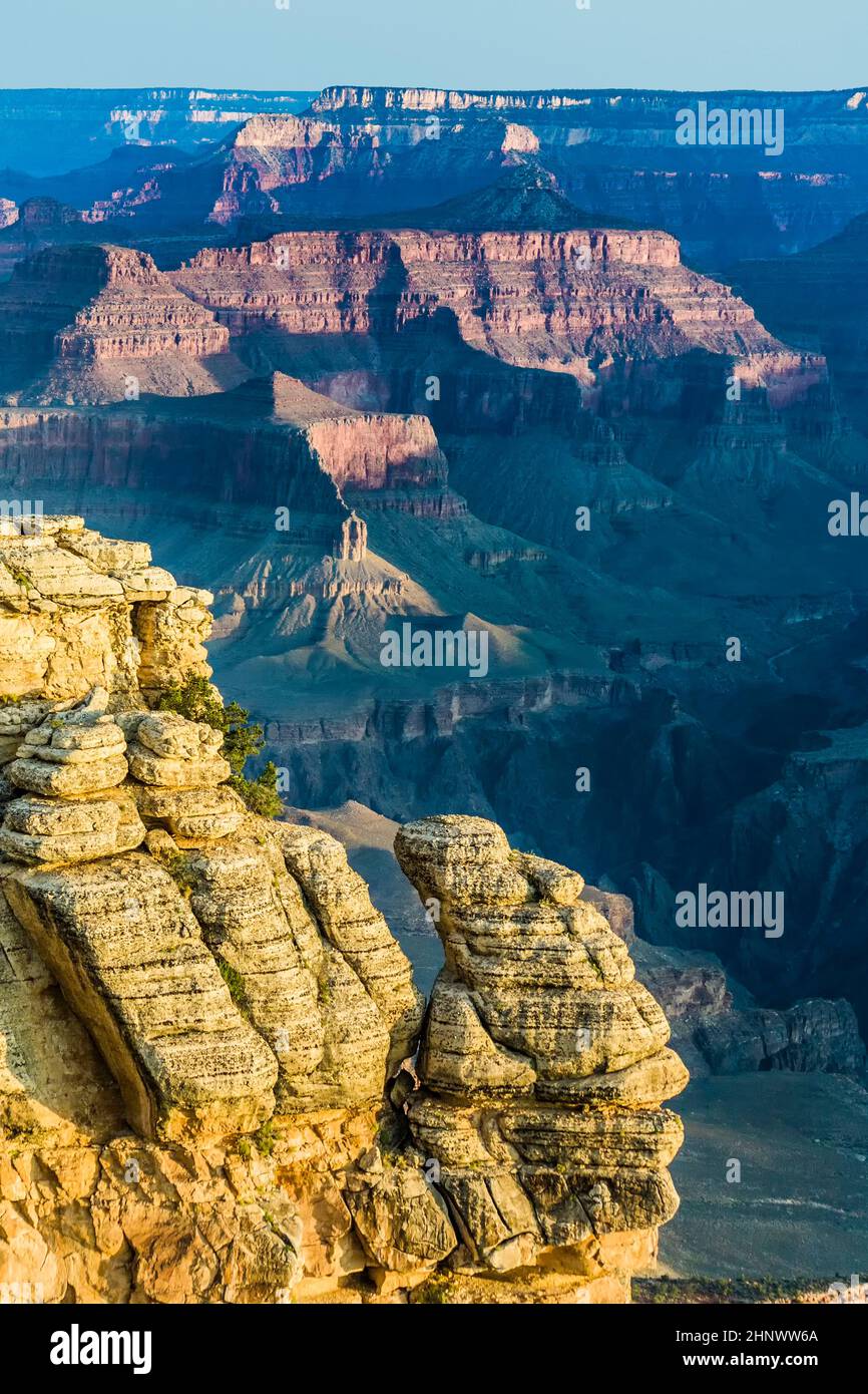 colorful Sunrise seen from Mathers Point at the Grand Canyon Stock ...