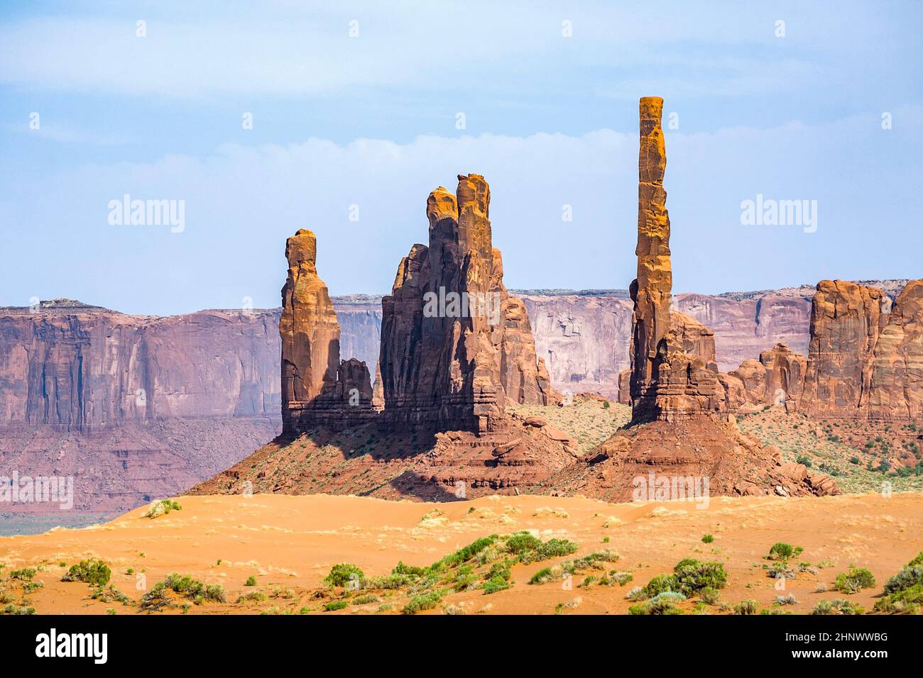 Totem Pole Butte is a giant sandstone formation in the Monument valley ...