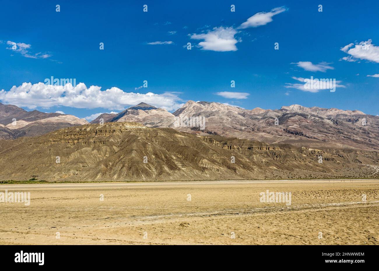 panoramic view of Panamint Valley desert near death valley Stock Photo ...