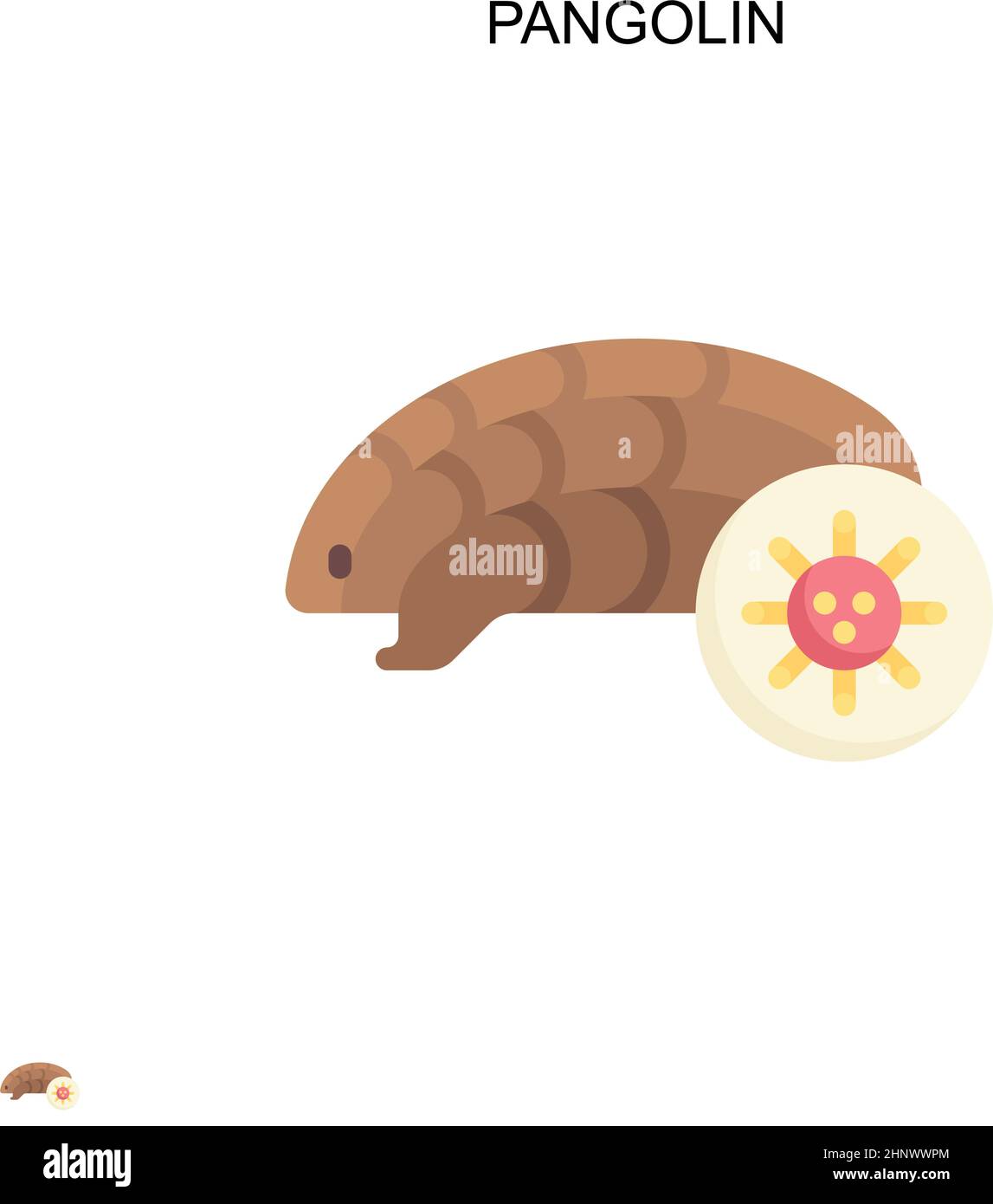 Pangolin Simple vector icon. Illustration symbol design template for ...