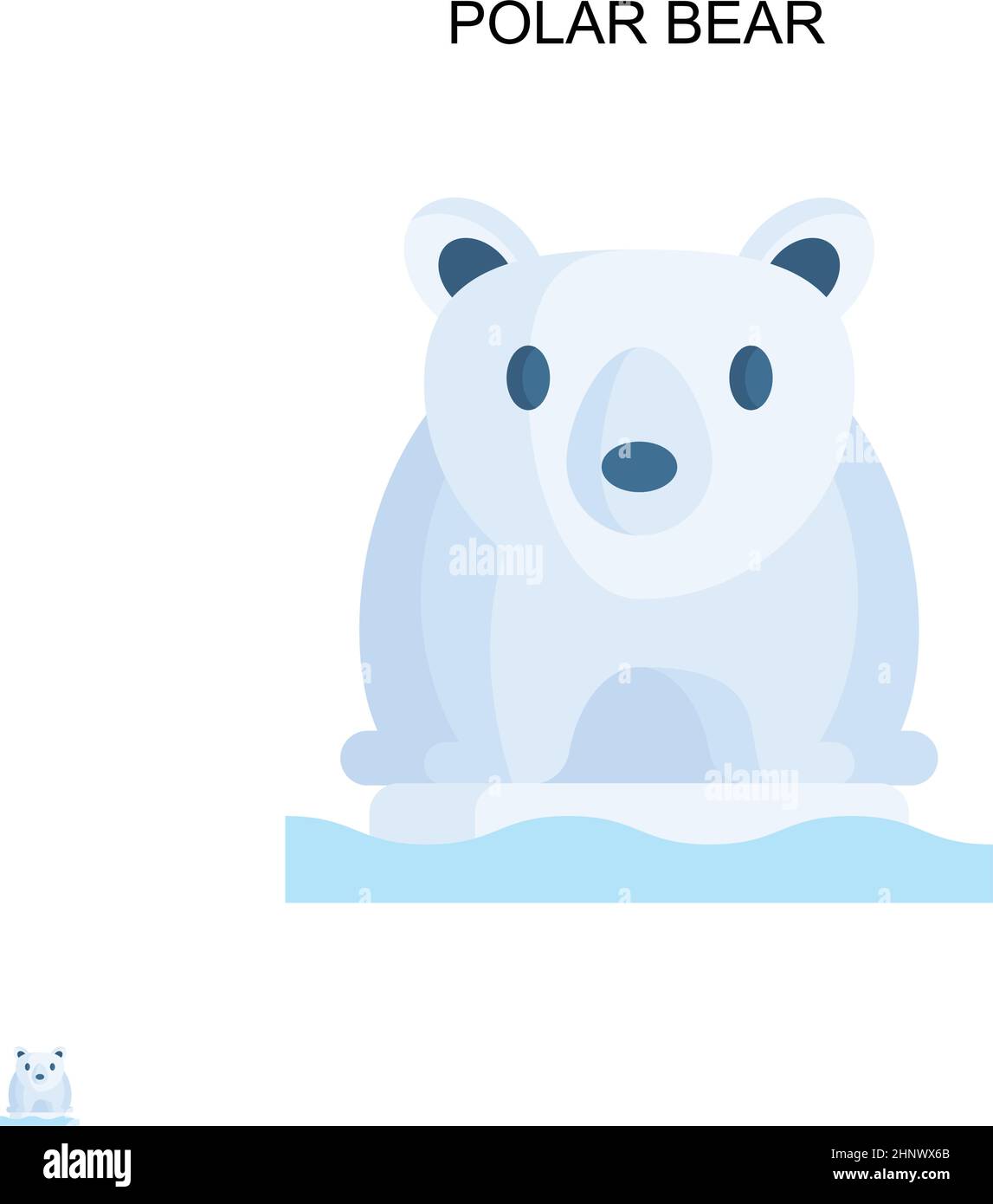 Polar bear Simple vector icon. Illustration symbol design template for ...