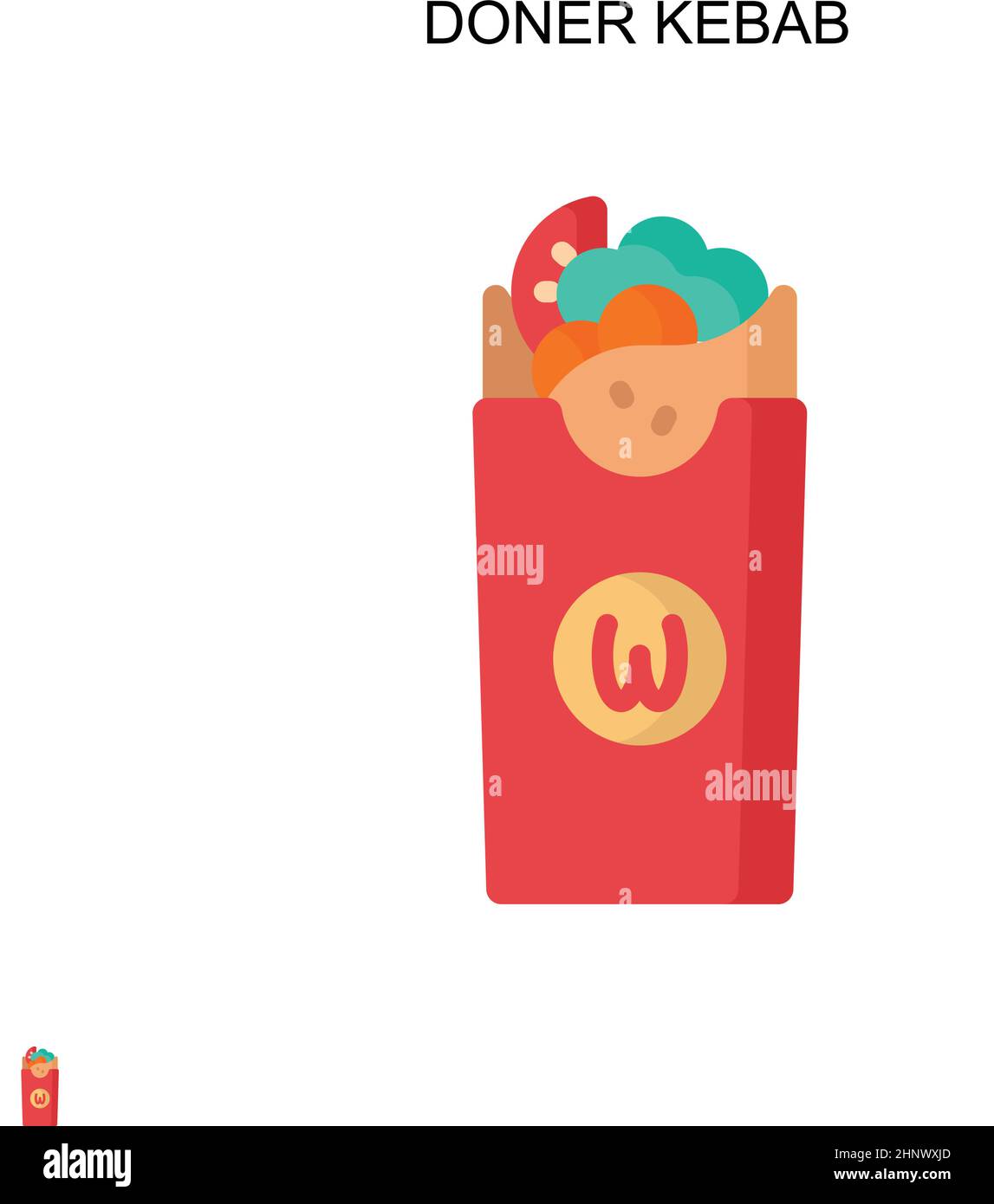 Doner kebab Simple vector icon. Illustration symbol design template for ...