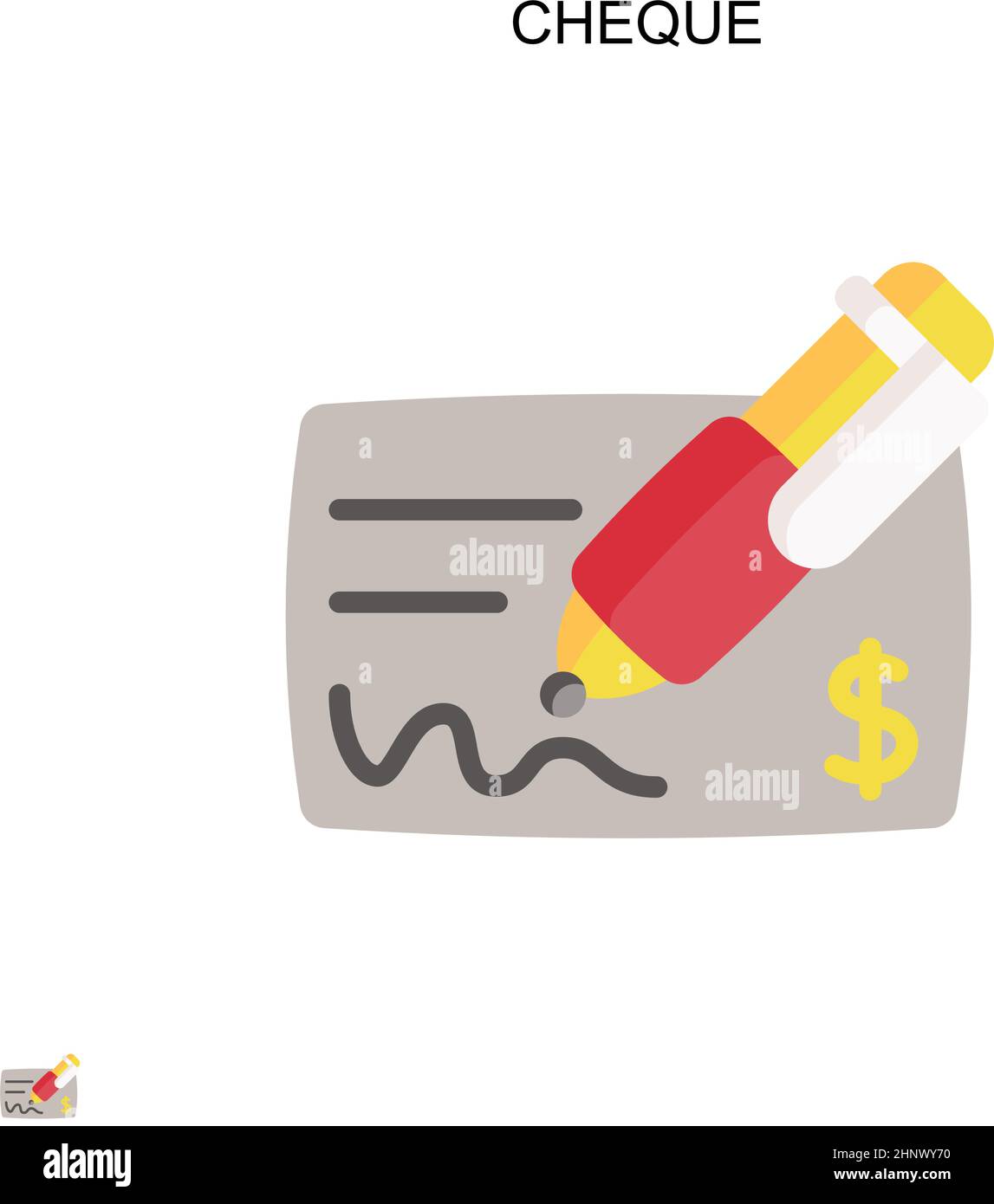 Cheque Simple vector icon. Illustration symbol design template for web ...
