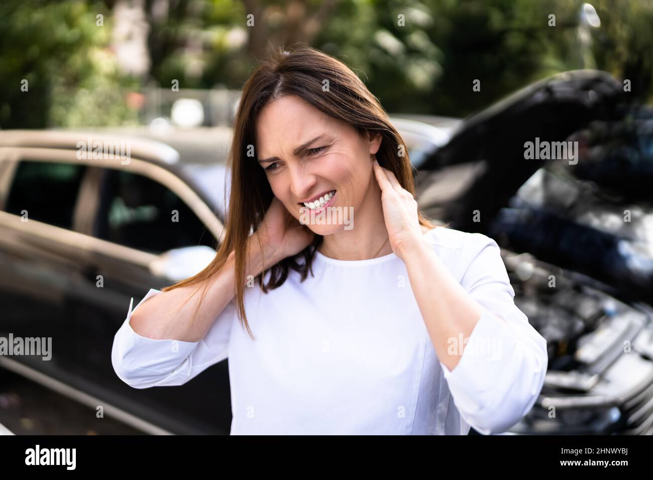 Car Injury Whiplash. Pain After Auto Accident Stock Photo - Alamy