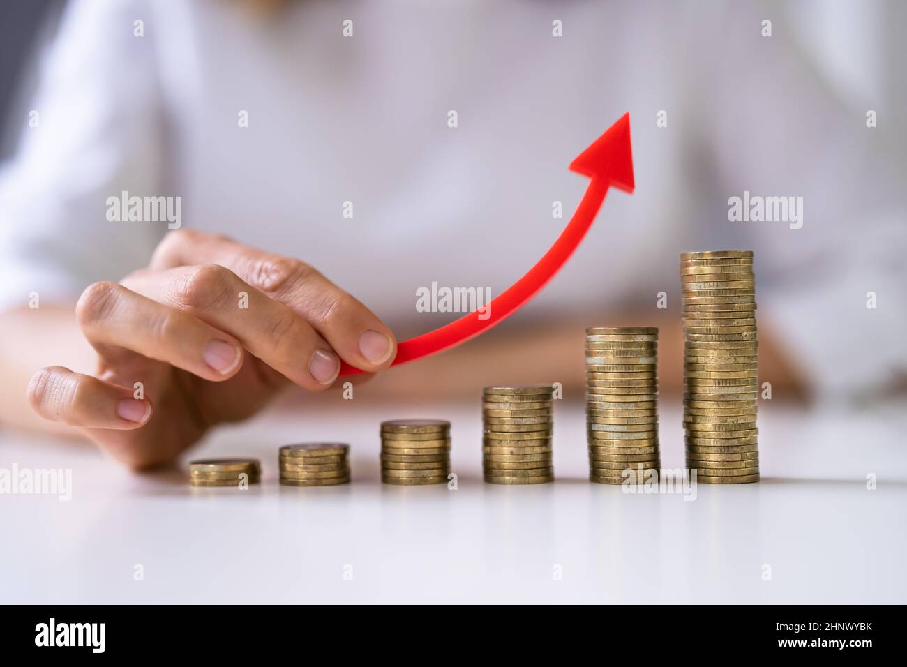 Money Graph Or Salary Chart. Financial Investment Stock Photo - Alamy