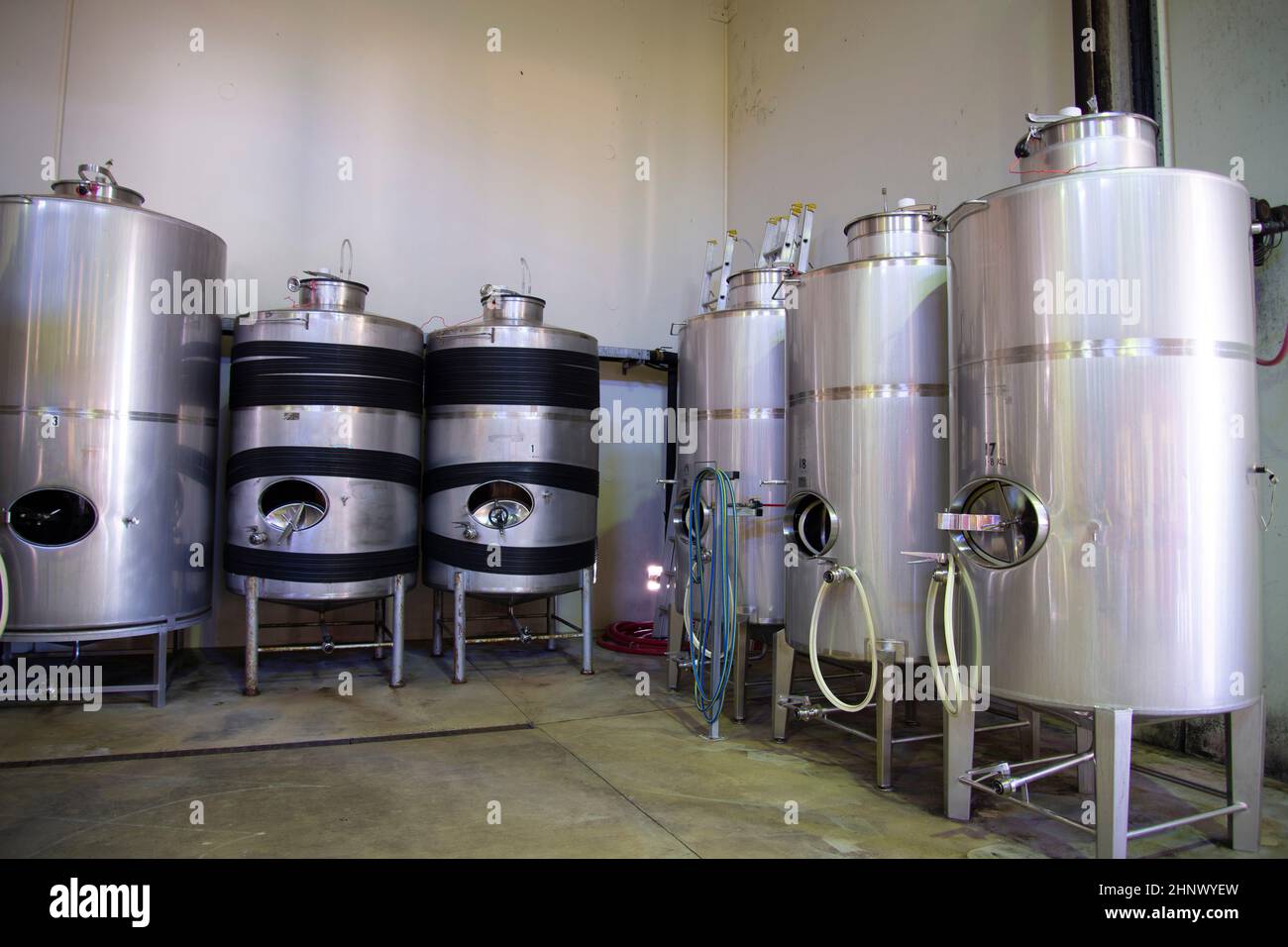 Fermentation Tanks for Wine Making Stock Photo - Alamy