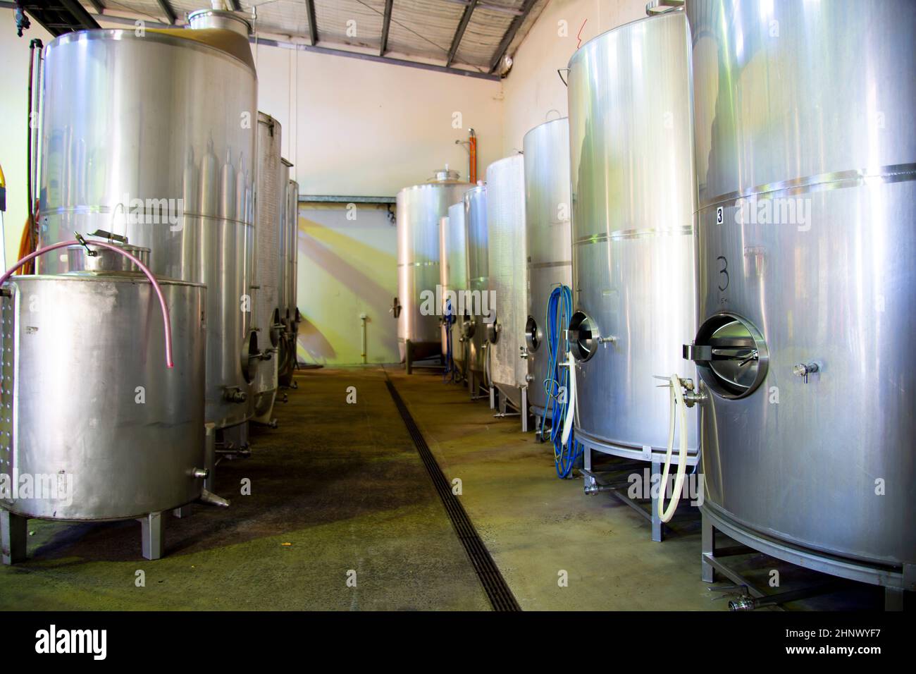 Fermentation Tanks for Wine Making Stock Photo - Alamy