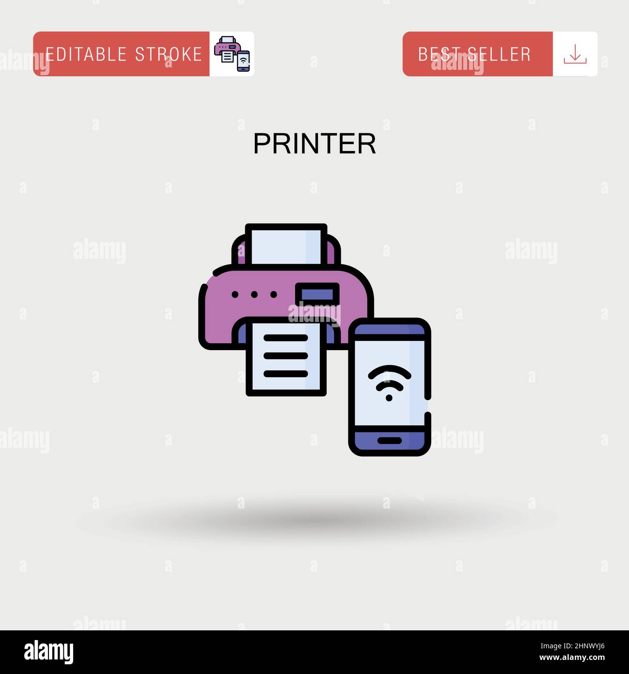 Printer Simple vector icon Stock Vector Image & Art - Alamy