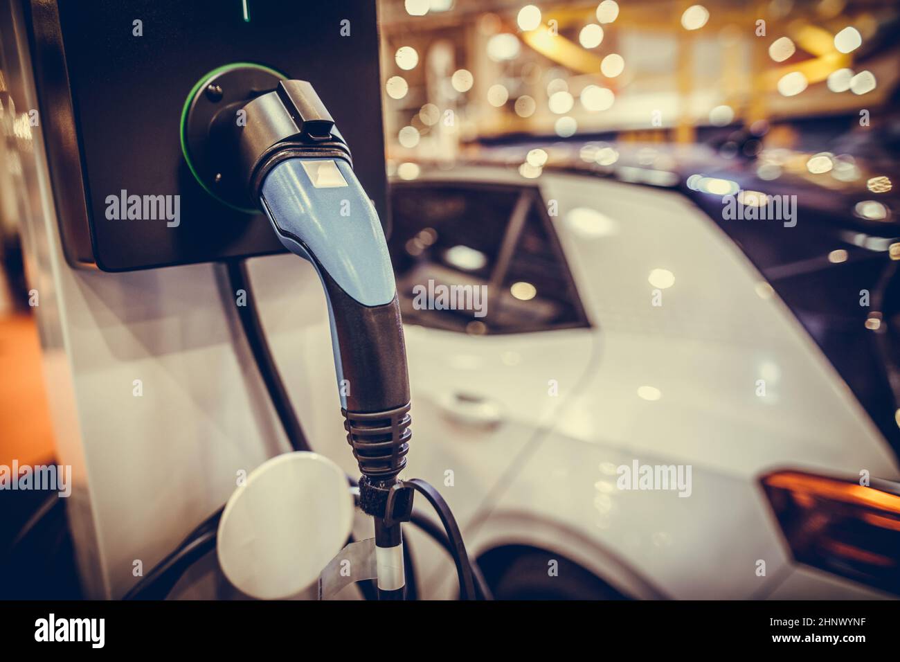 Close up shot of a charging plug for an electric car Stock Photo - Alamy