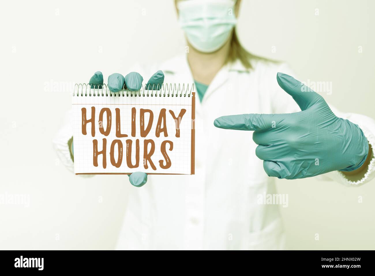 Hand writing sign Holiday Hours, Business idea Overtime work on for ...