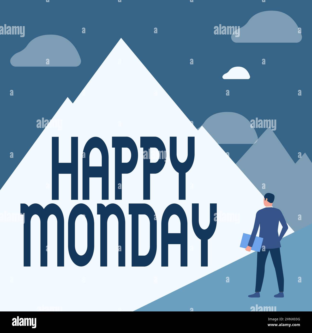 Text sign showing Happy Monday, Business overview telling that person ...