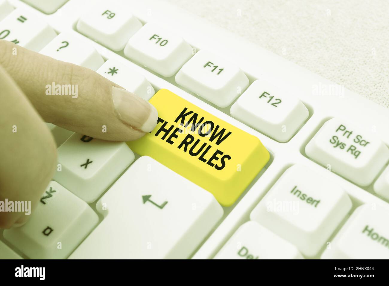 Text sign showing Know The Rules, Business idea set explicit or ...