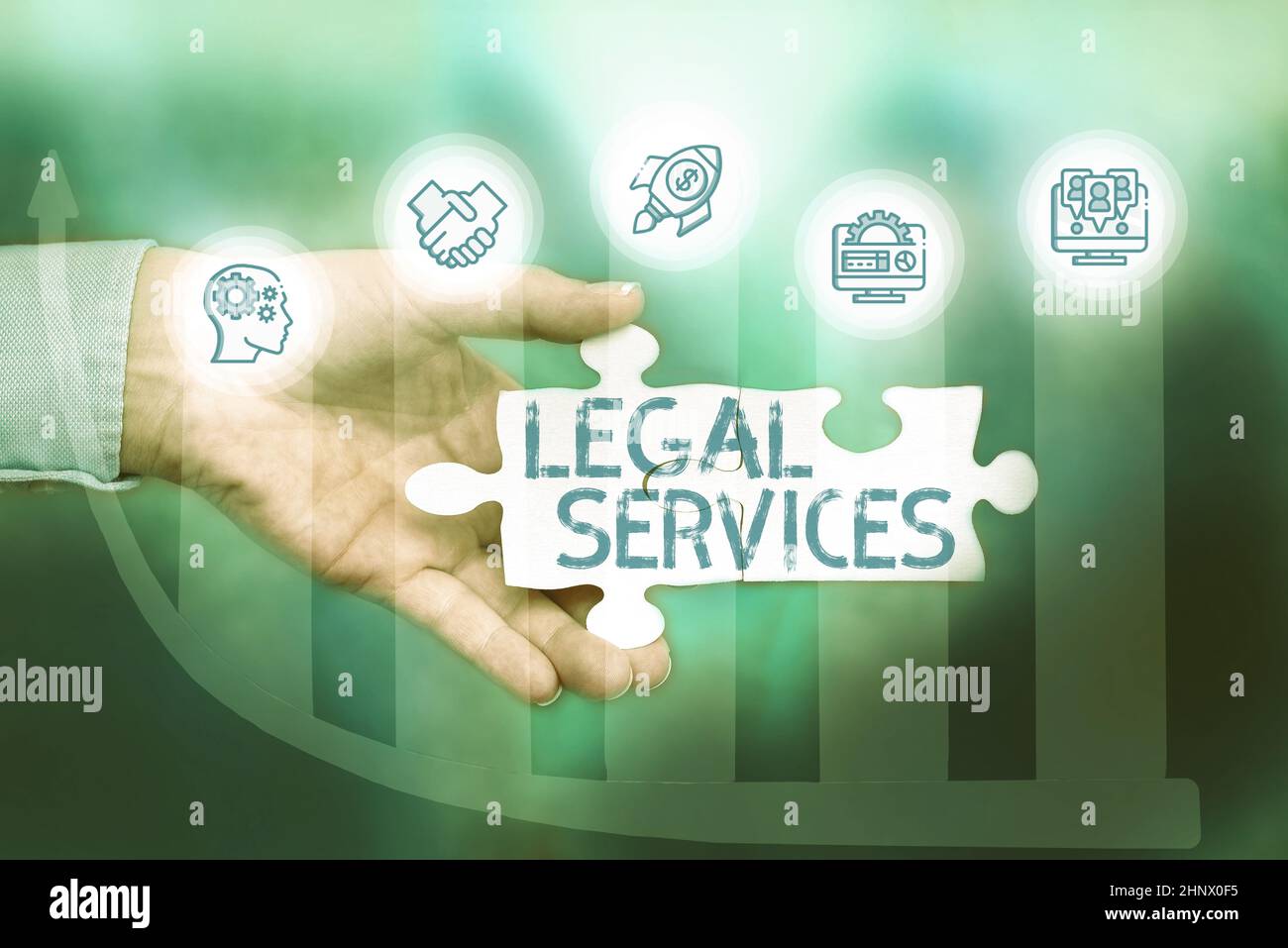 Text caption presenting Legal Services, Business overview Providing ...