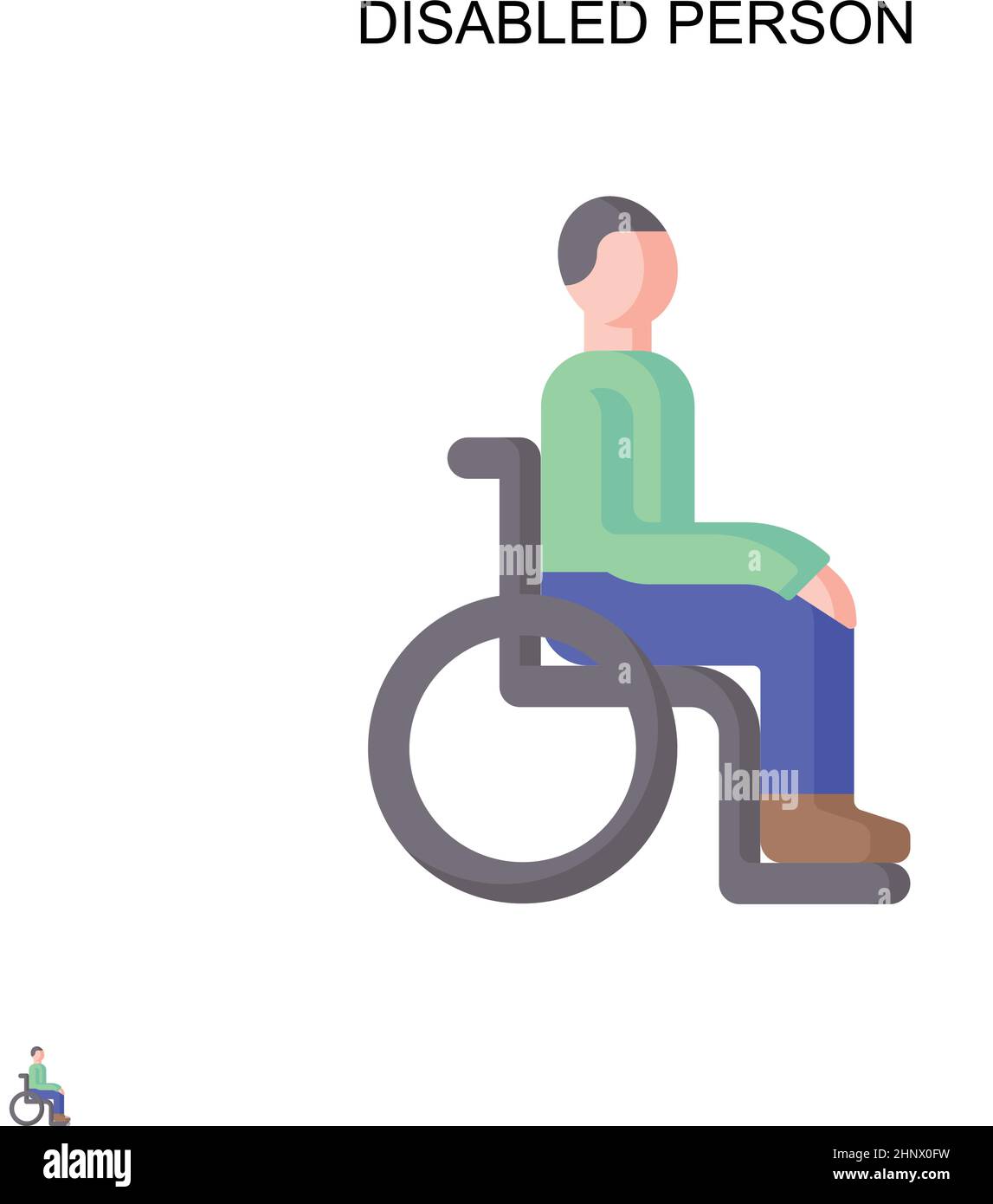 Disabled person Simple vector icon. Illustration symbol design template ...