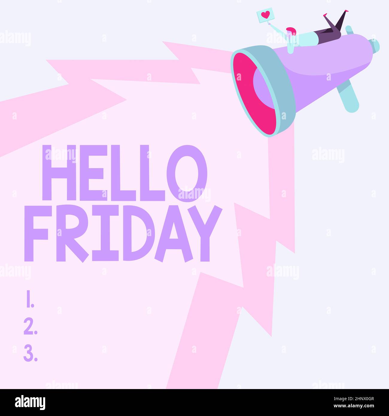 Writing displaying text Hello Friday, Business concept used to express ...