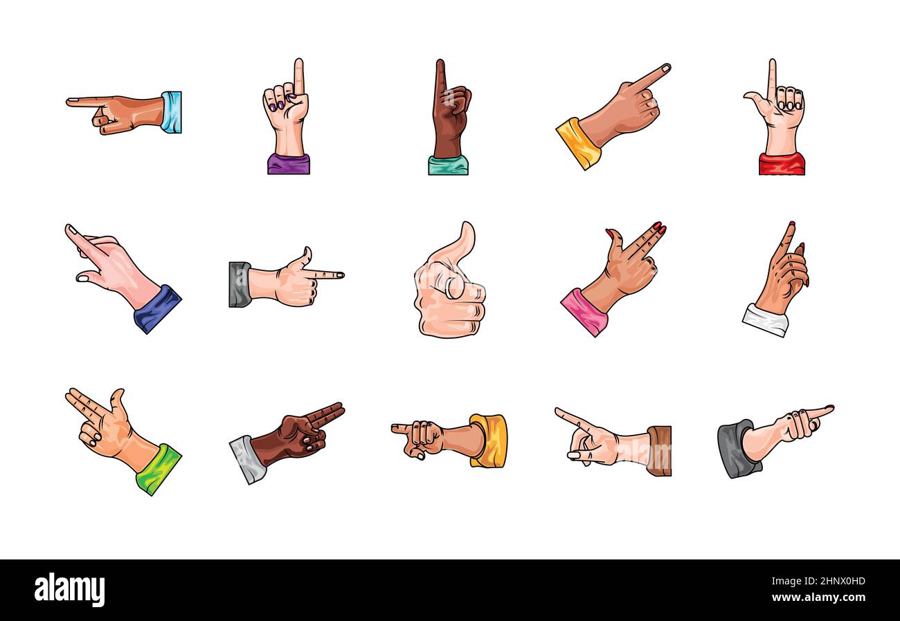 set of hands pointing Stock Vector Image & Art - Alamy