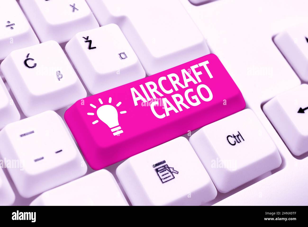 Hand writing sign Aircraft Cargo, Business idea Freight Carrier Airmail ...