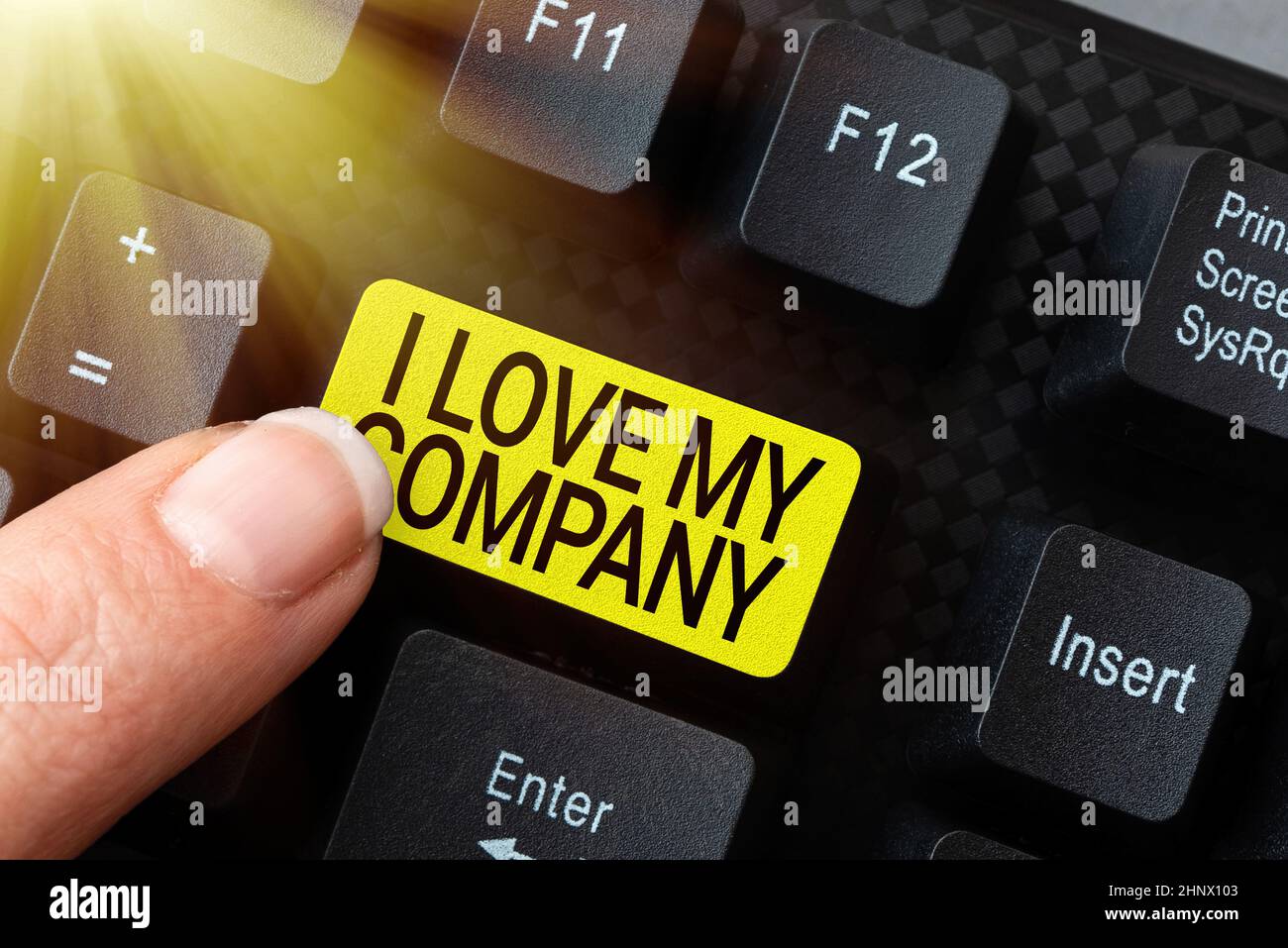 Conceptual caption I Love My Company, Concept meaning tell why admire ...