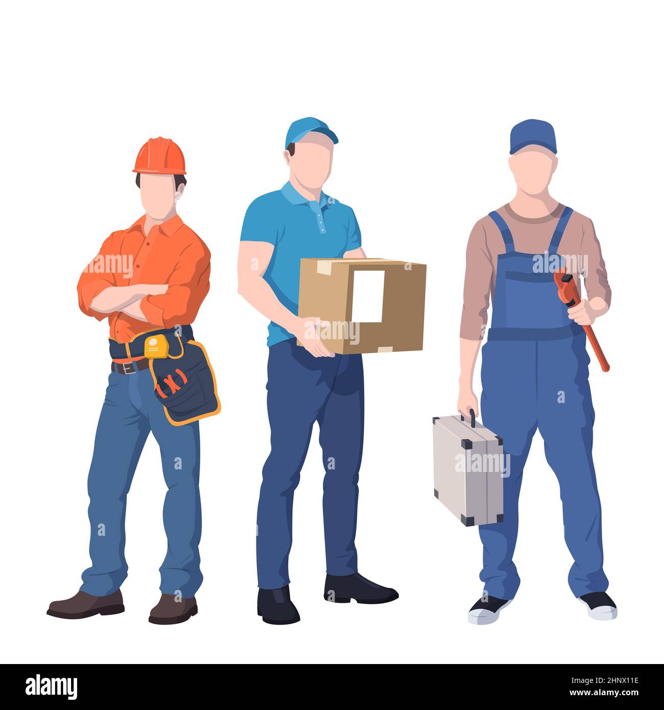 Group of people working professions on a white background - Vector ...
