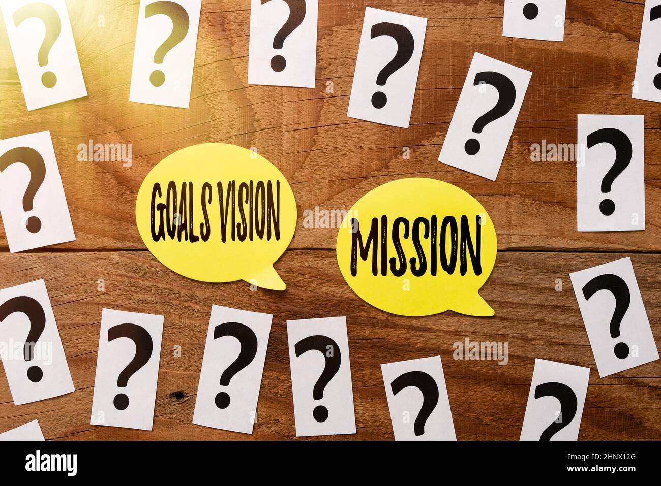 Handwriting text Goals Vision Mission, Word for practical planning ...