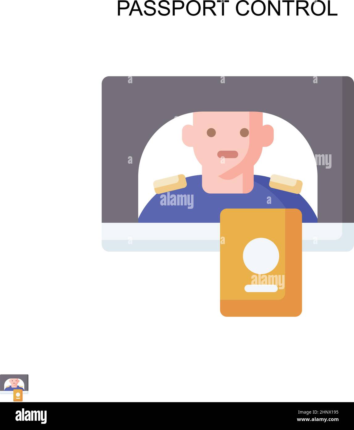 Passport control Simple vector icon. Illustration symbol design ...