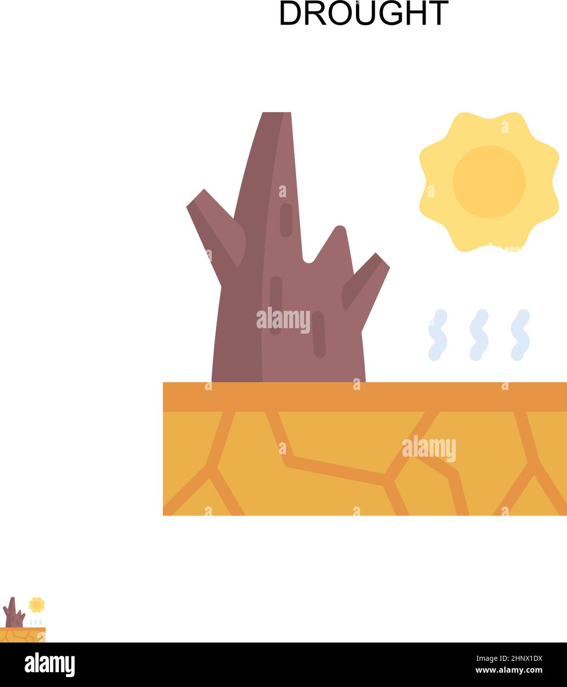 Drought Simple vector icon. Illustration symbol design template for web ...