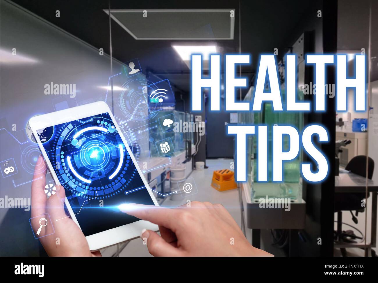 Writing Displaying Text Health Tips Concept Meaning Advice Or