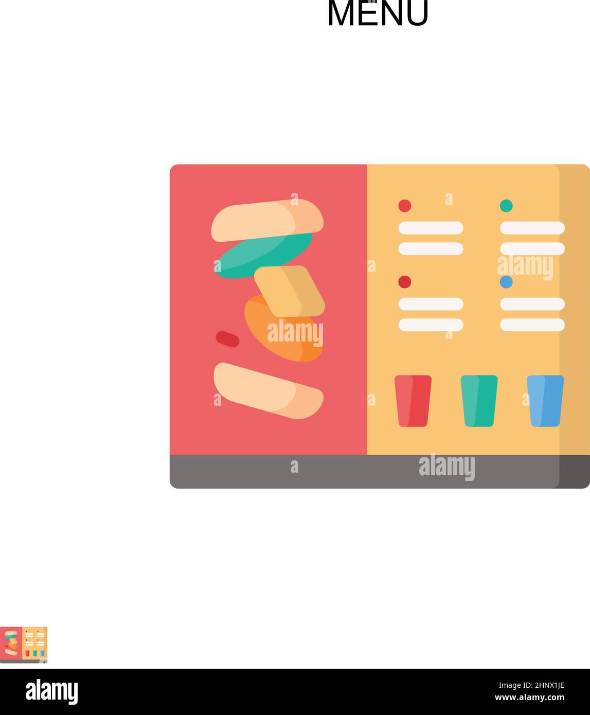 Menu Simple vector icon. Illustration symbol design template for web mobile UI element Stock ...