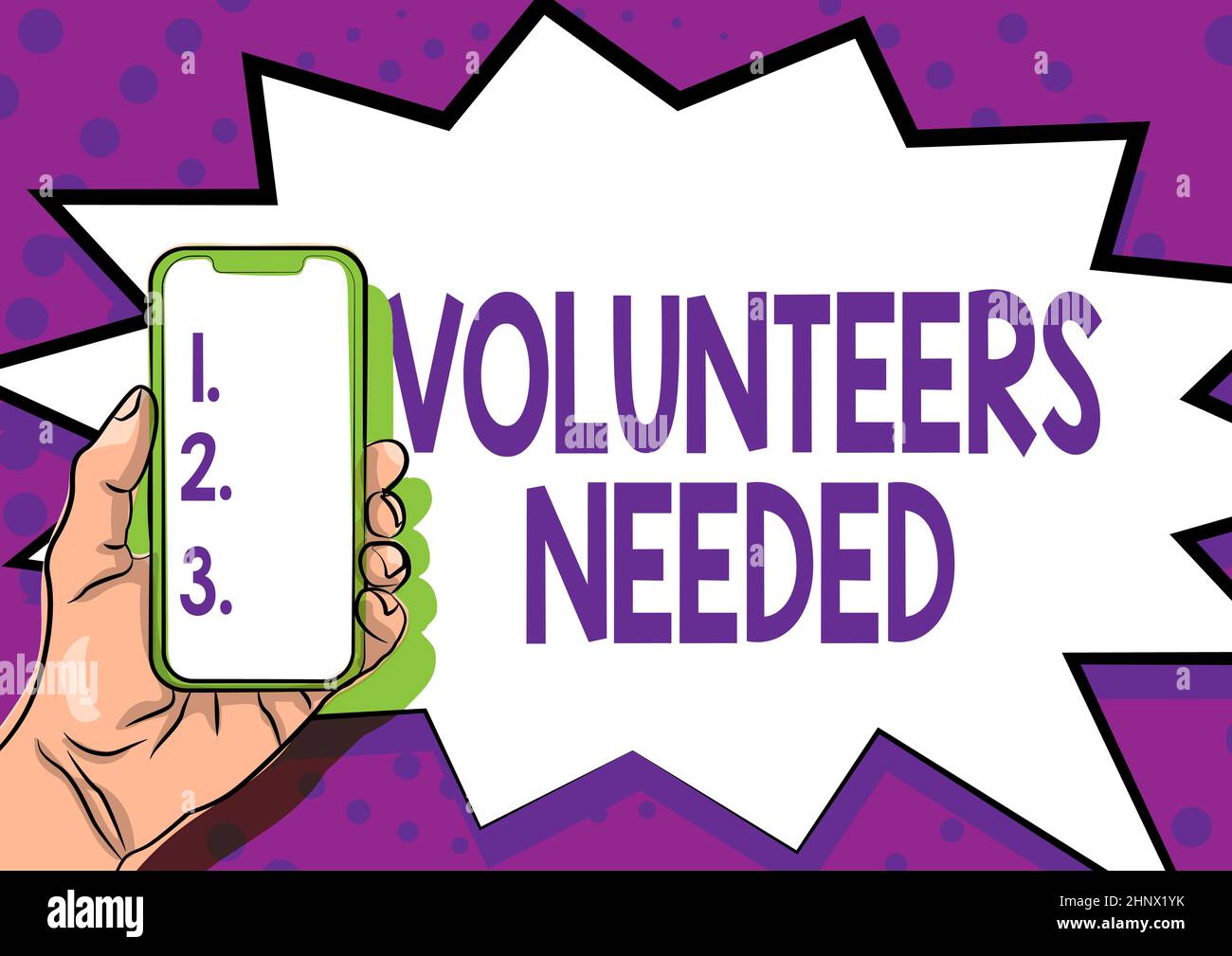 Sign displaying Volunteers Needed, Conceptual photo need work or help ...