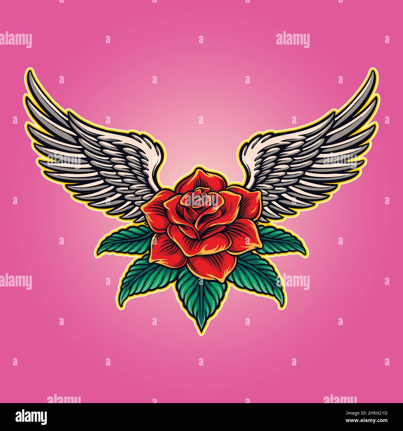 Angel Roses Wing Love Valentine Symbol Vector illustrations for your ...