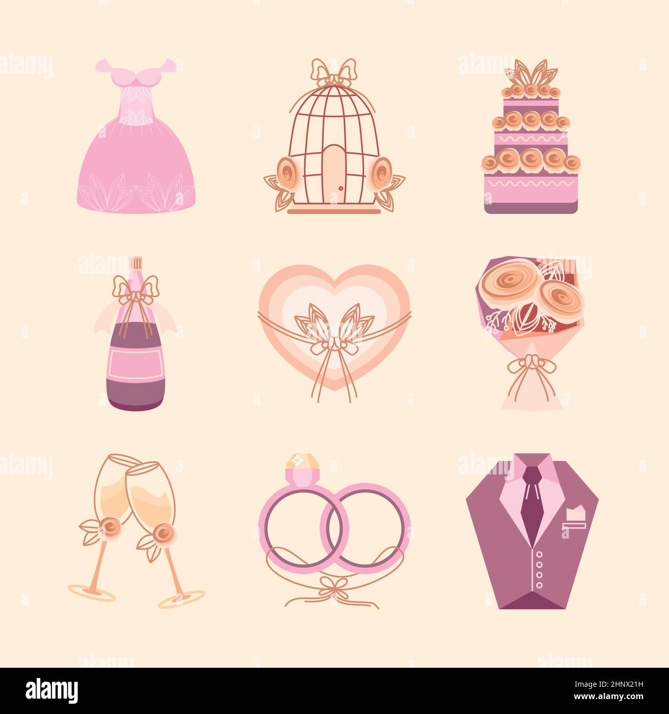 wedding icon set Stock Vector Image & Art - Alamy
