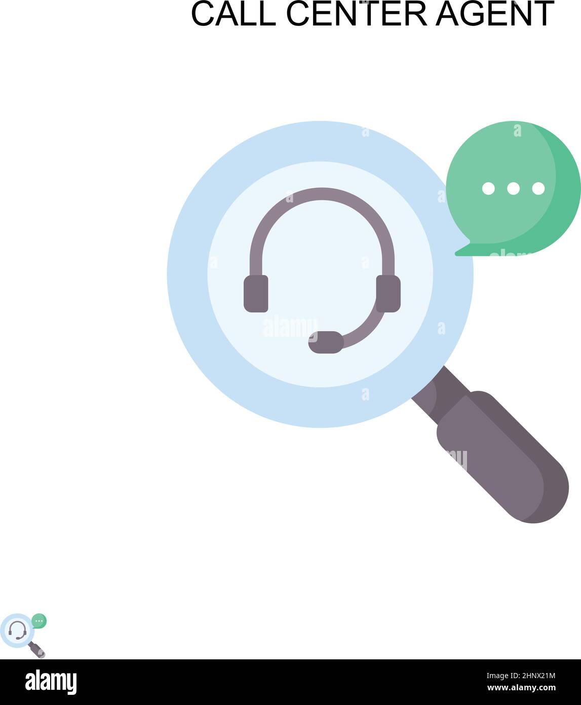 Call center agent Simple vector icon. Illustration symbol design ...