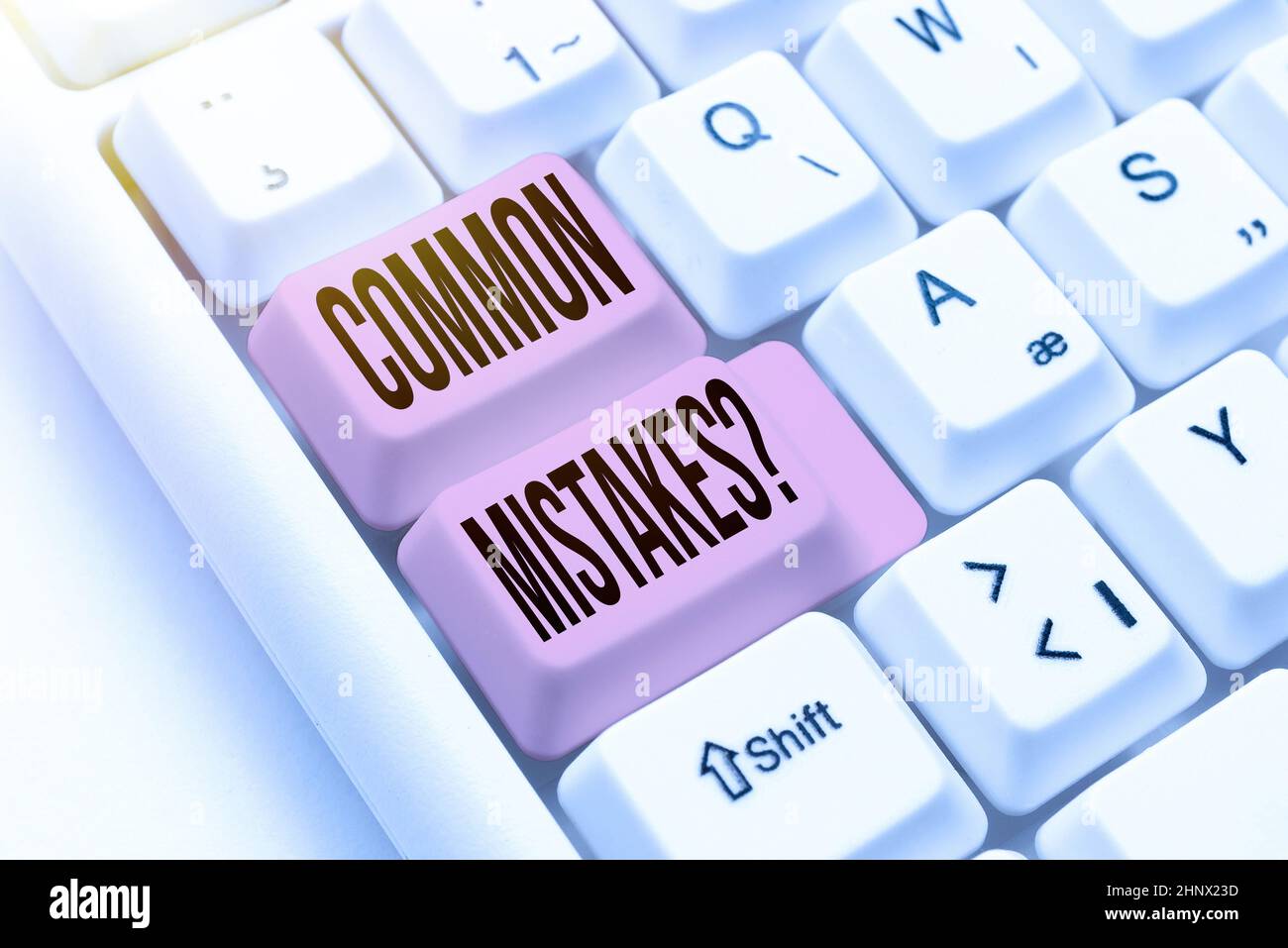 Hand writing sign Common Mistakes Question, Business showcase repeat ...