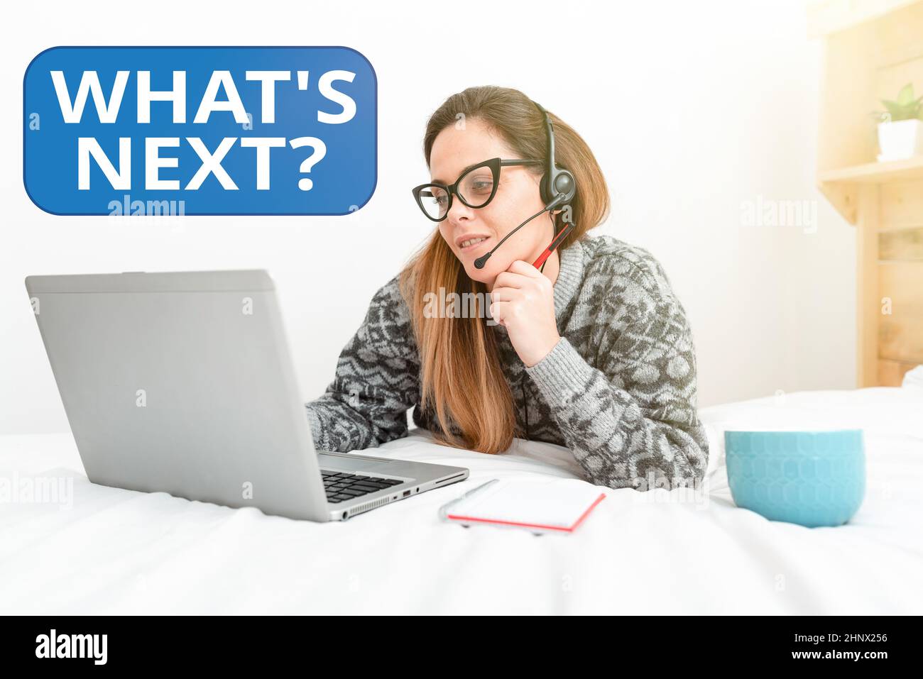 Hand writing sign What S Next Question, Business overview asking person ...