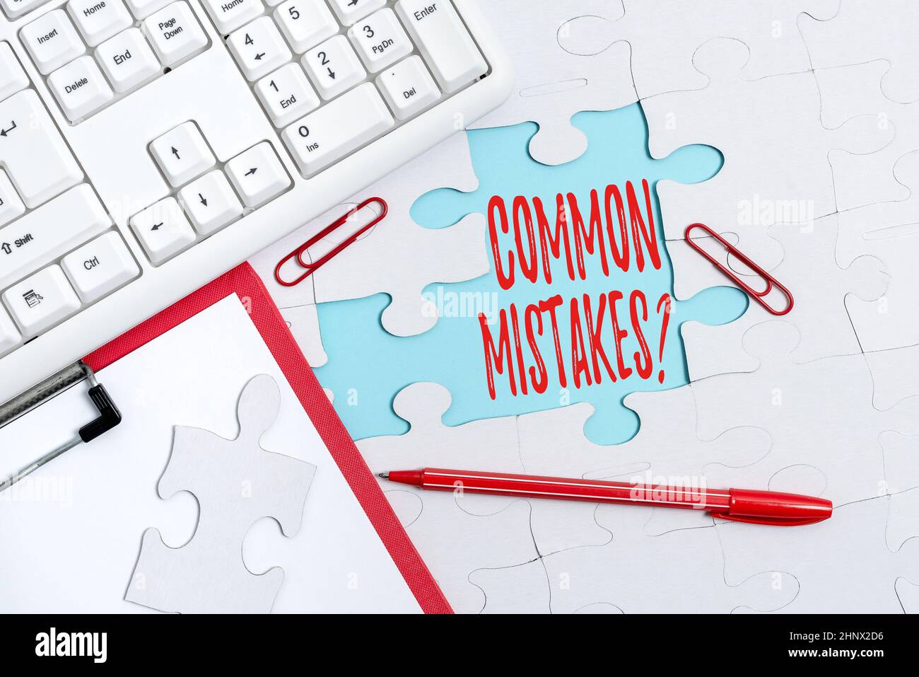 Hand writing sign Common Mistakes Question, Word Written on repeat act ...