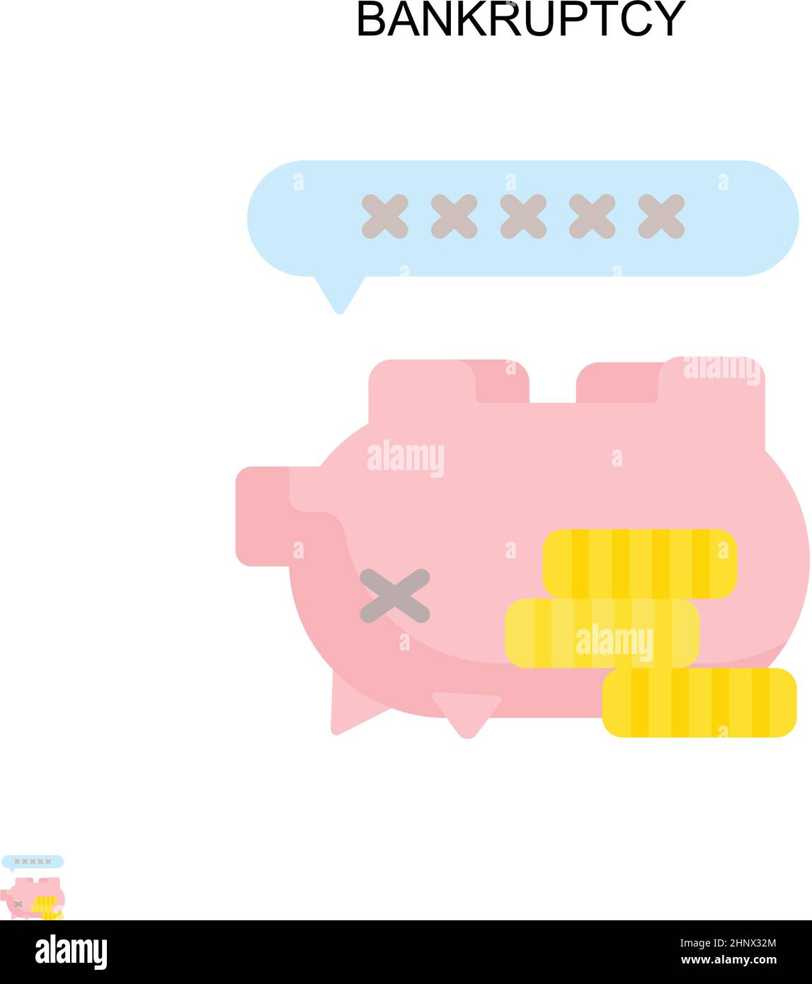 Bankruptcy Simple vector icon. Illustration symbol design template for ...