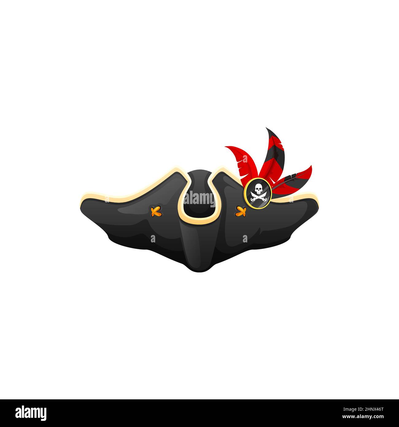 Pirate hat, caribbean captain headwear with jolly roger skull with ...